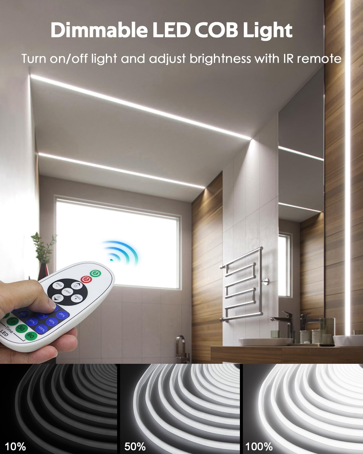 Snapklik.com : 32.8FT Outdoor LED Rope Light Waterproof COB LED Strip ...