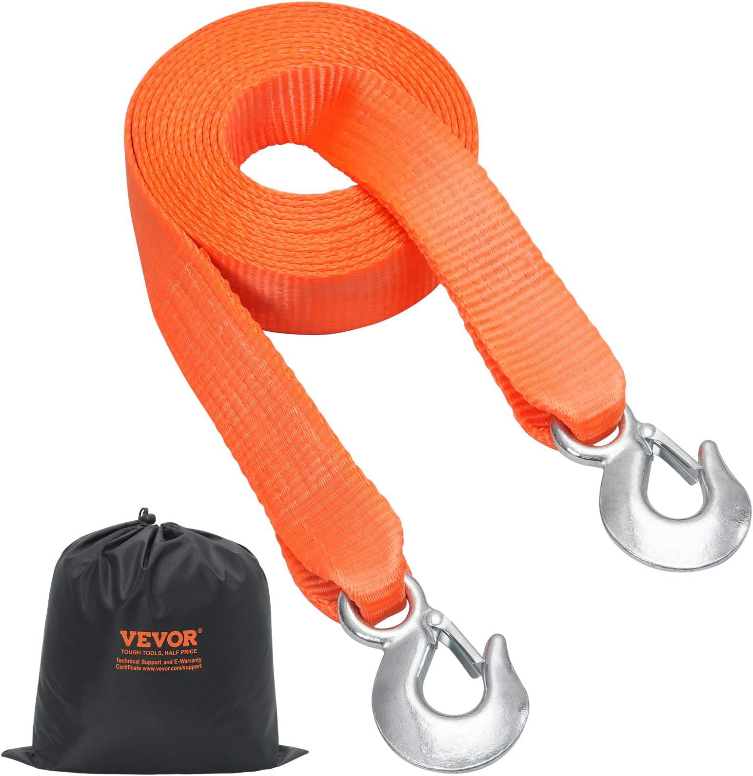 Amazon.com: VEVOR ATV Car Tow Strap with Hooks 2" x 20' 17000 lbs, Tow ...