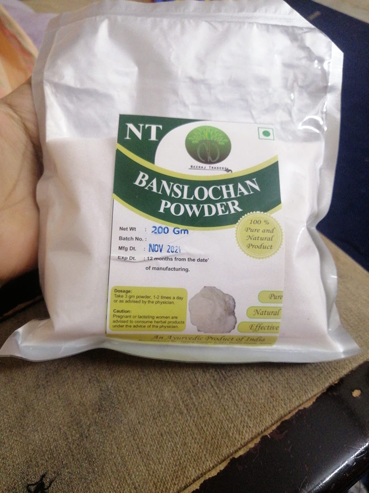 NEERAJ-Banslochan Powder - Bambusa Arundinacea - Tabashir -200 gm ...