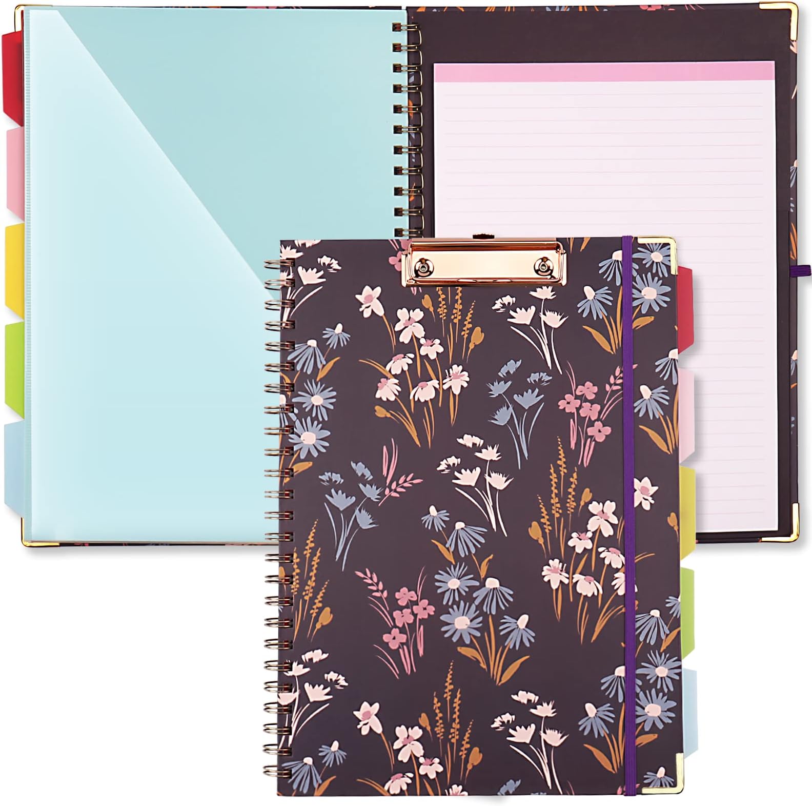 Clipboard Folio with Refillable Lined Notepad for A4 Size 5 Folders ...