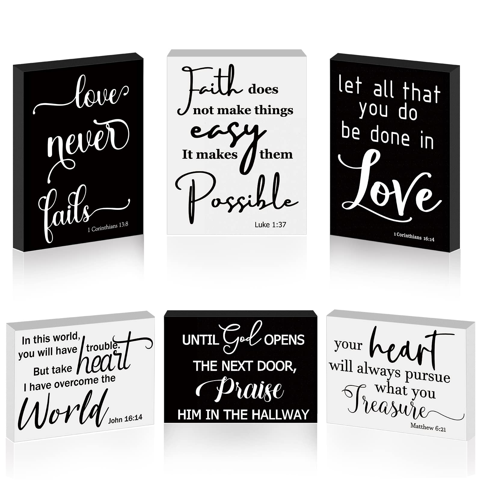 Amazon.com: Yalikop 6 Pcs Christian Christmas Decor Bible Verse Mini ...