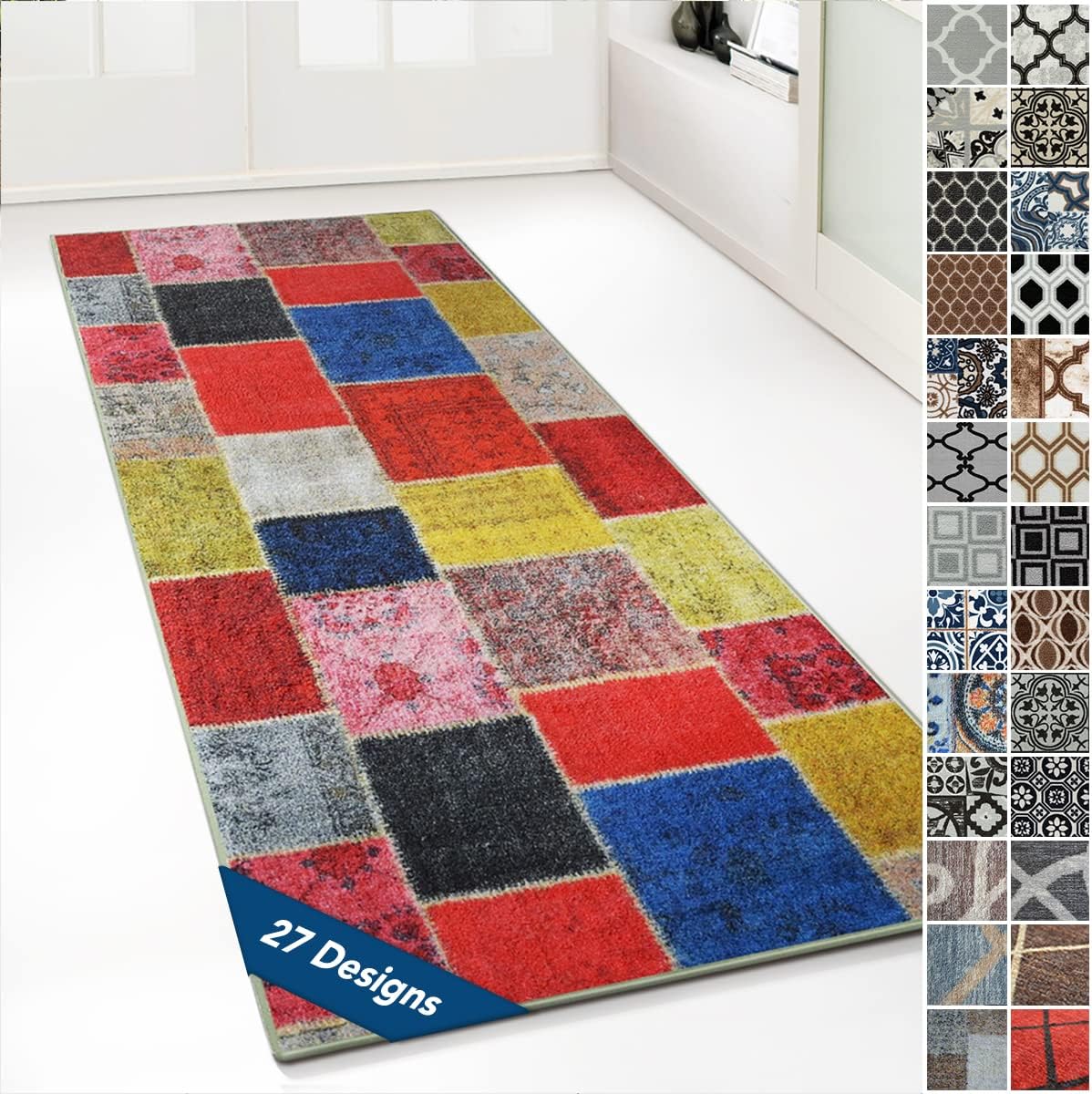 Design Carpet Runner Rug Floor Mat, Non Slip Runner Mat for Kitchen ...