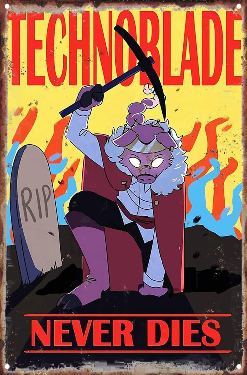 Amazon.com: KAARIRI Technoblade Never Dies Games Vintage Retro Metal ...