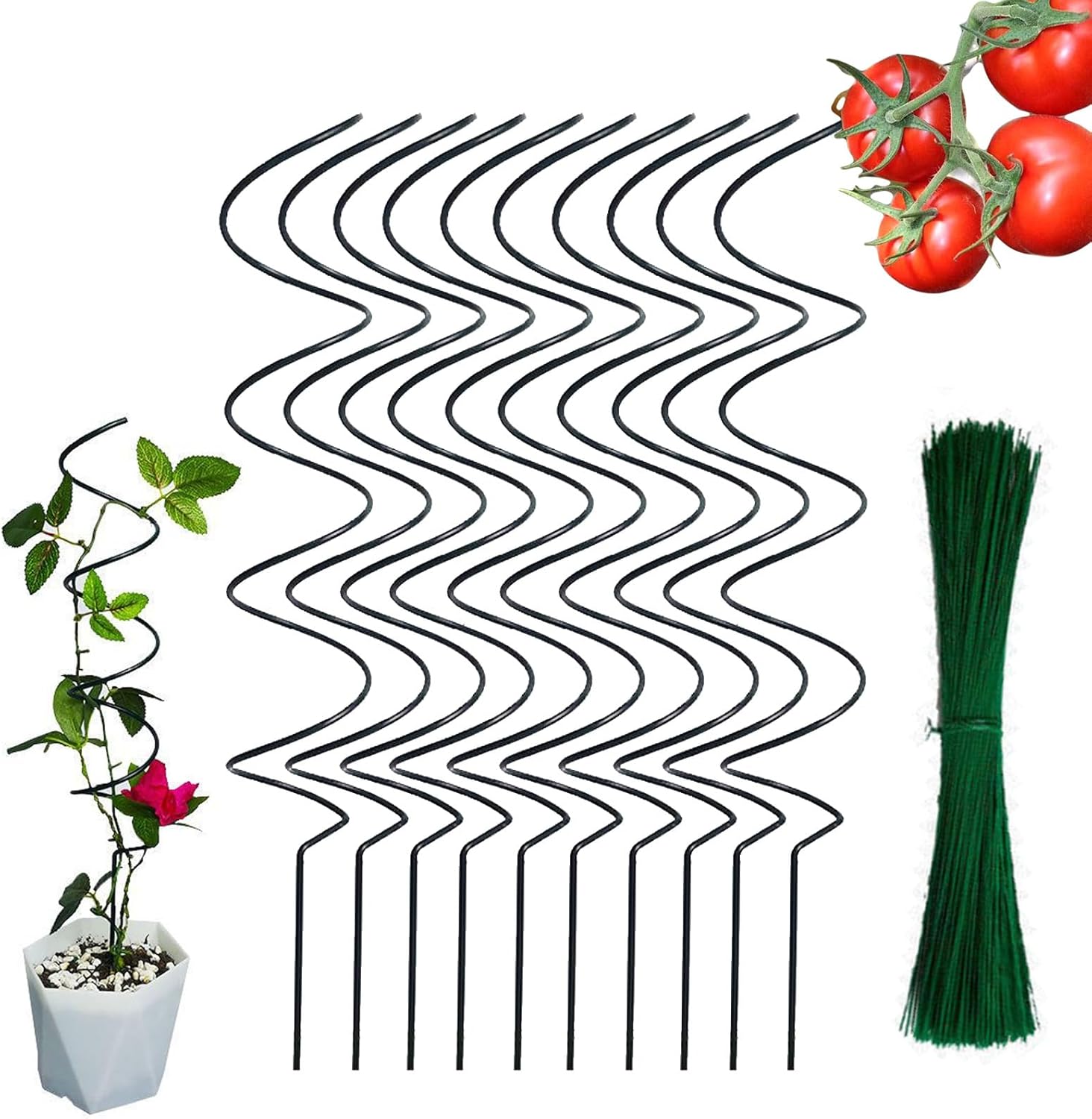 Amazon.com : Tomato Twist Stake, Twisted Tomato Stakes, Spiral Tomato ...