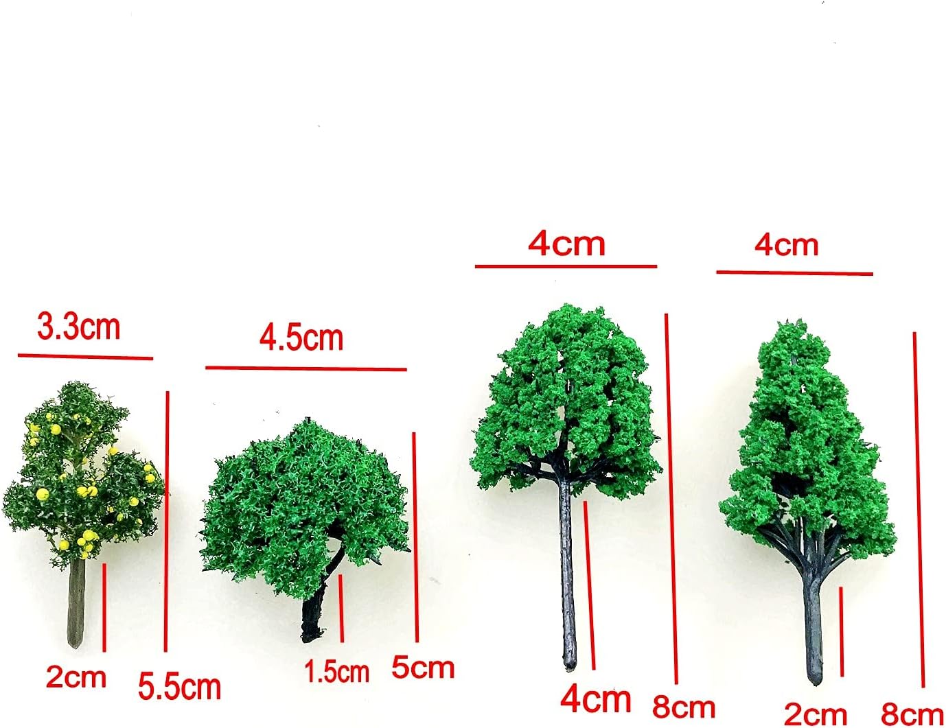 JZK 40 Pcs 5cm~8cm Mixed Model Trees and Bushes for Model Railway ...
