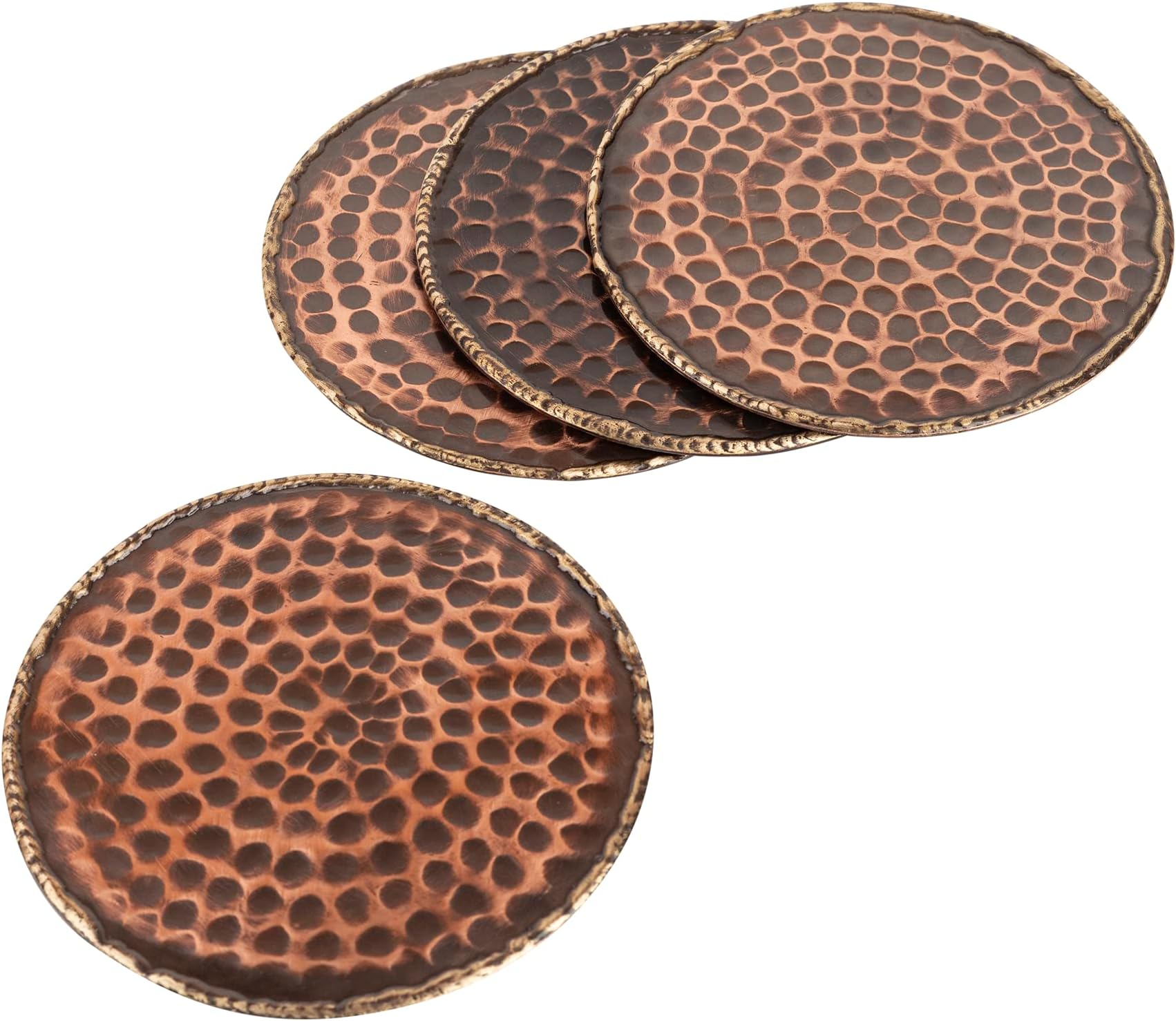Amazon.com: GoCraft Antique Copper Coasters | Handmade Hammered Copper ...