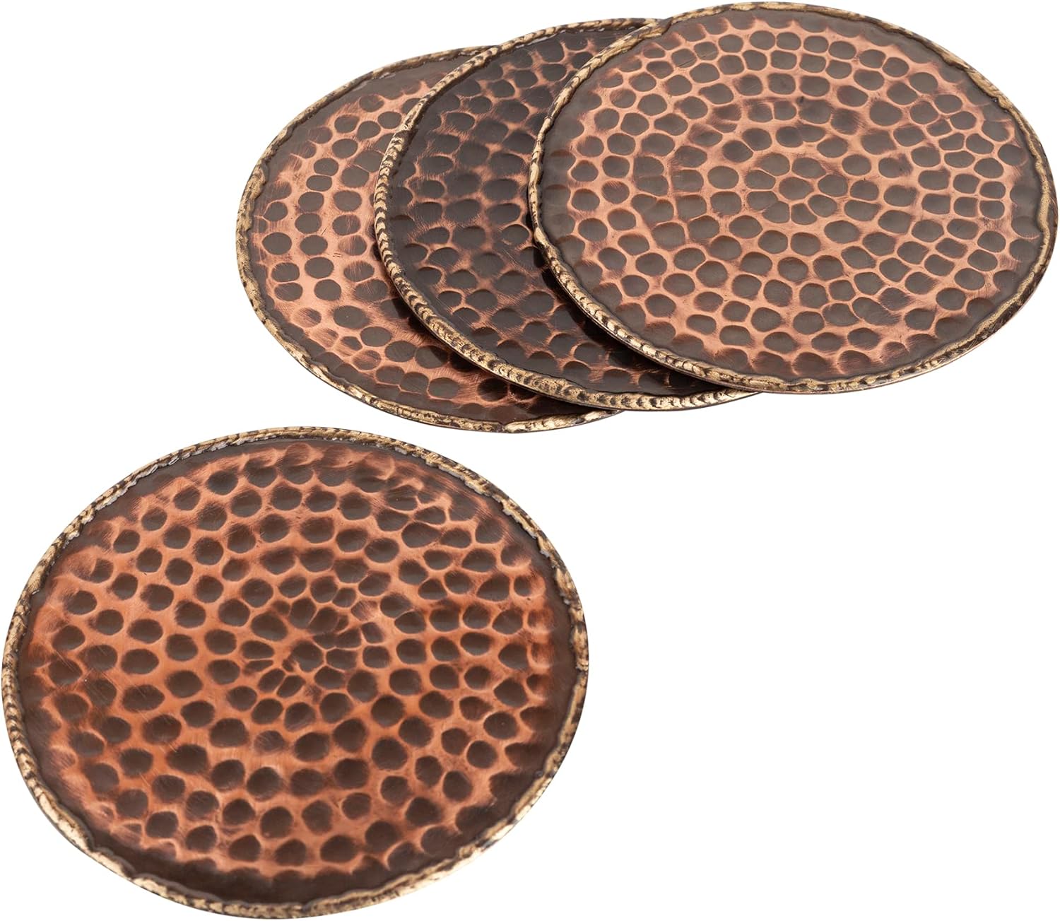 Amazon.com: GoCraft Set of 4 Antique Copper Coasters – Handmade ...