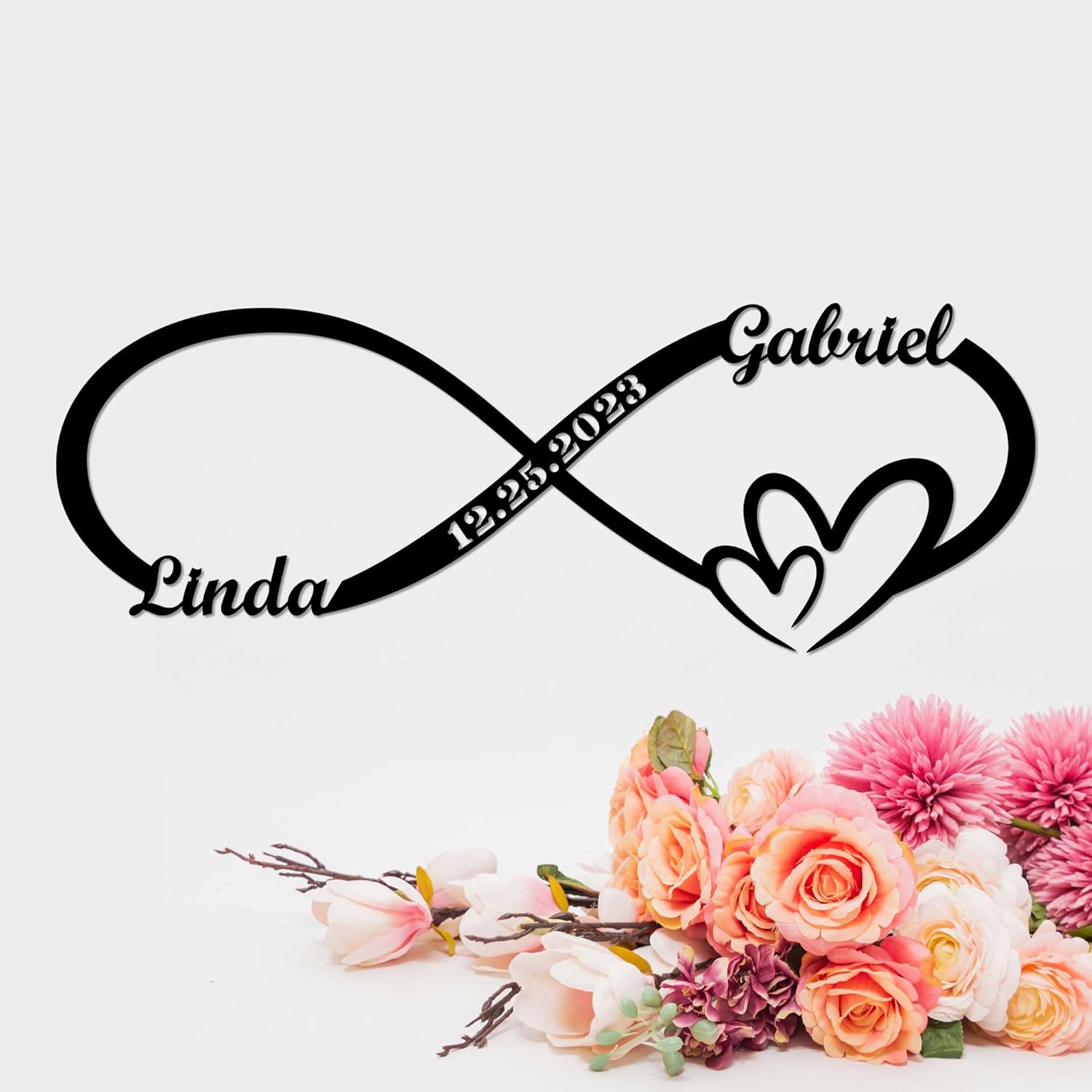 Amazon.com: Custom Infinity Metal Sign, Infinity Heart Metal Wall Art ...