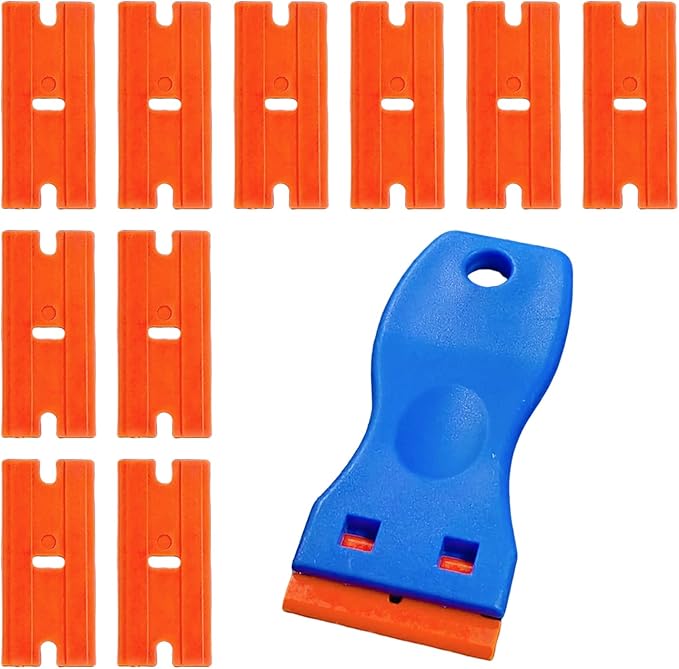Plastic Razor Scraper Tool with 10 Plastic Razor Blades, Car Sticker ...