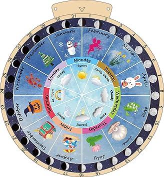 Amazon.com: 12" Wheel of the year Wooden perpetual homeschool calendar ...
