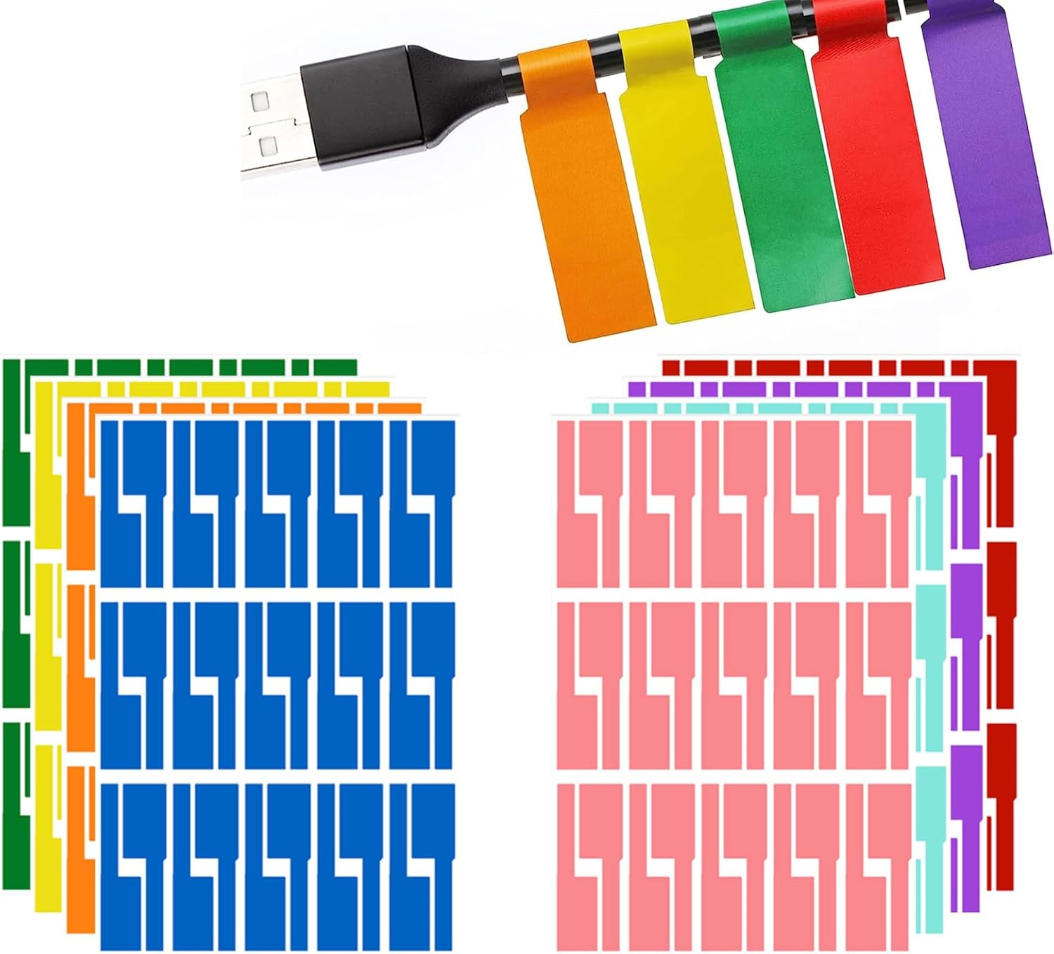 Amazon.com : 240PCS Cable Labels Tags Colorful, Waterproof Wire Tags ...