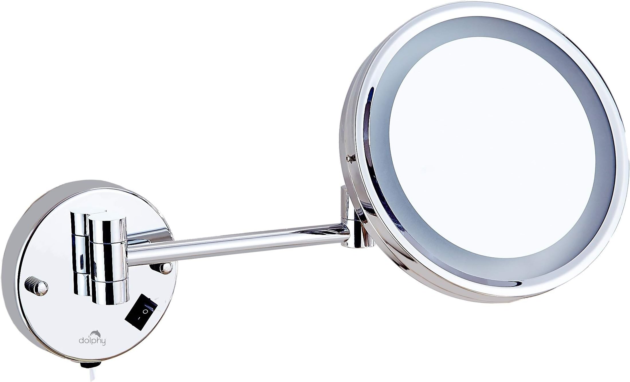 DOLPHY 3X Wall Mounted Touch Screen Lighted Makeup Vanity Mirror 8 inch ...