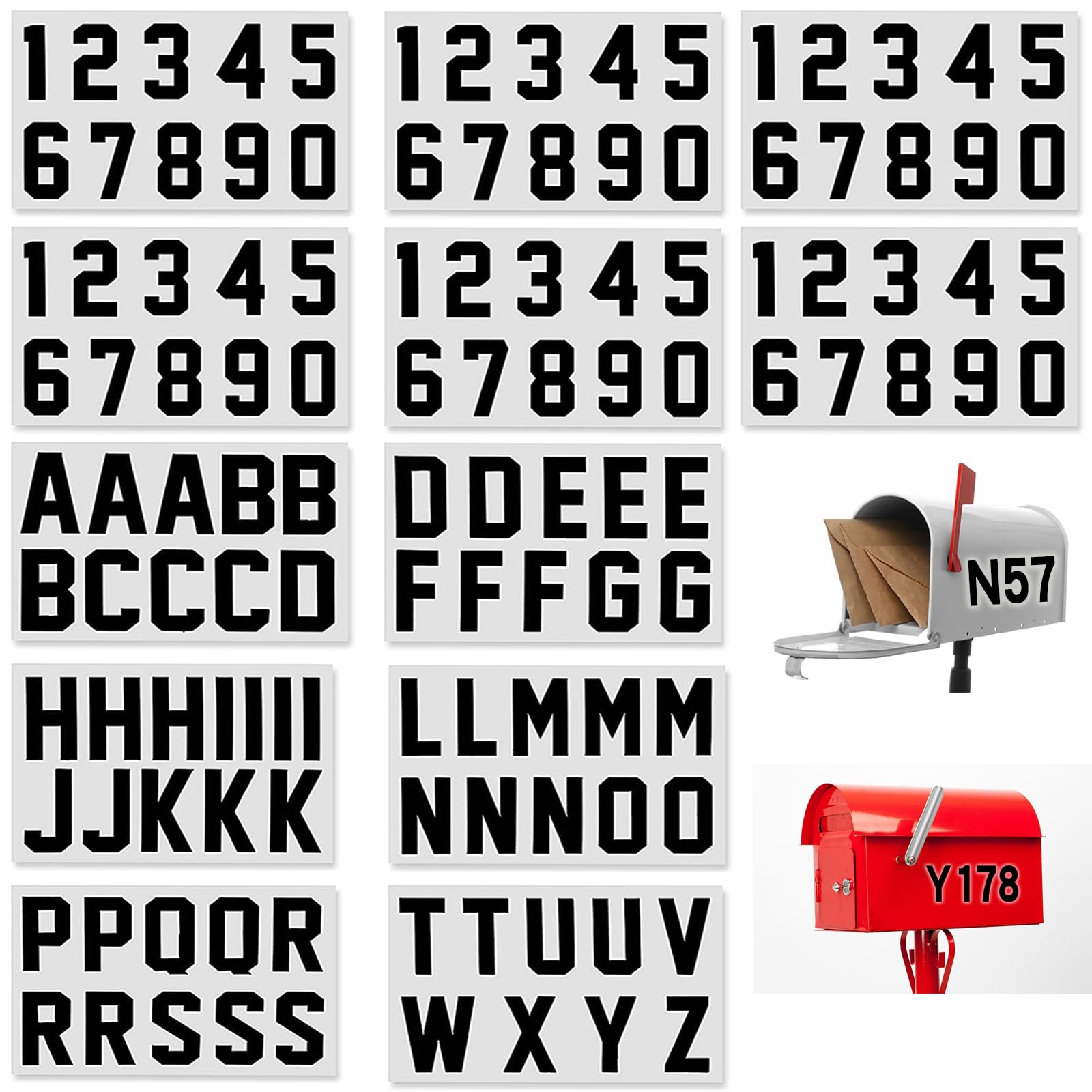 Amazon.com: 120 PCS Reflective Mailbox Number and Letters Stickers,3 ...