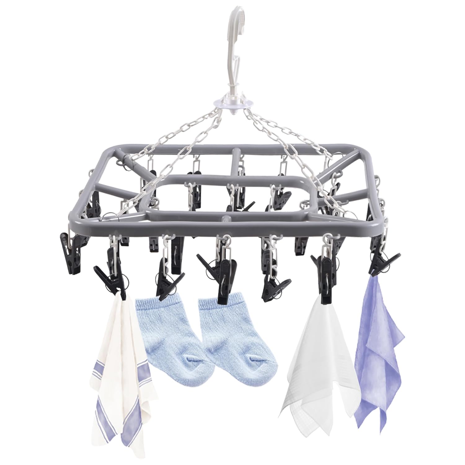 Kuber Industries 32 Clips Flying Hangers for Drying Clothes | 360Ã ...