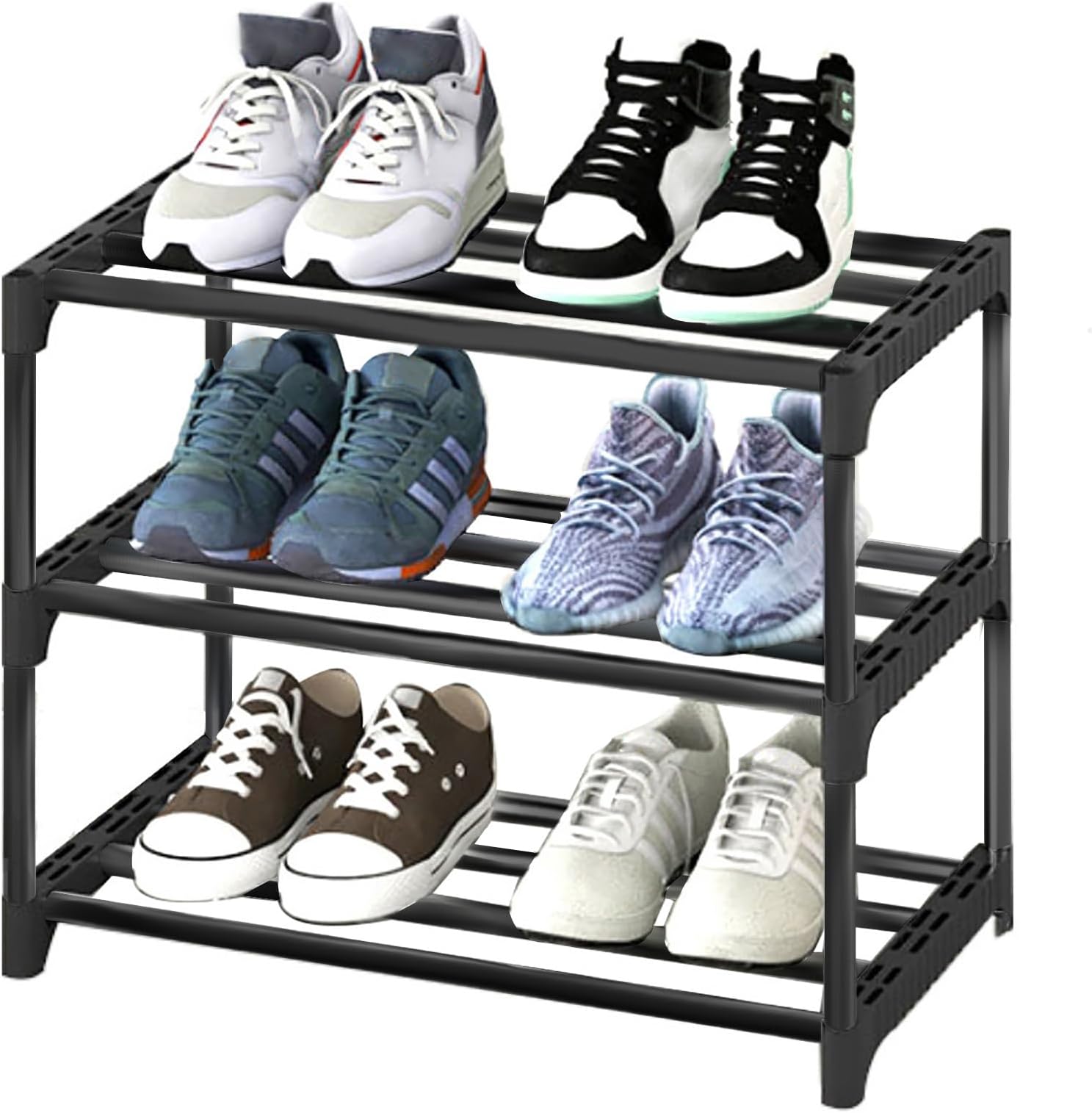 jiangwangda 3-Tier Shoe Rack,Shoe Rack Small,Narrow Shoe Rack ...