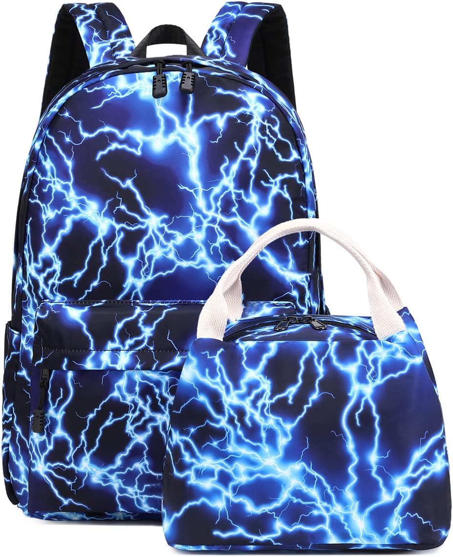 Amazon.com: Boy School Backpack Elementary Middle Lightning Bookbag ...