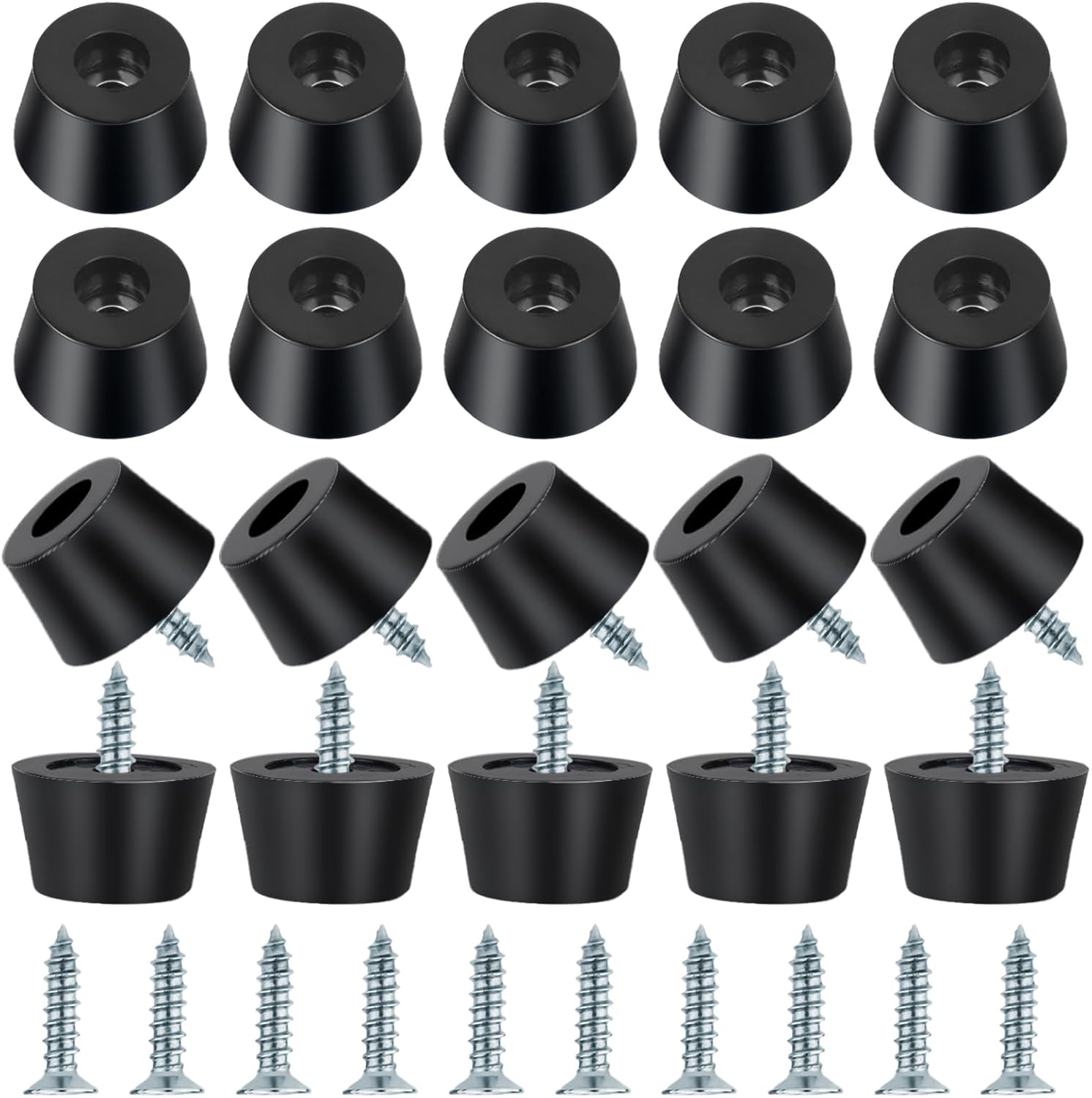 20PCS Rubber Feet for Cutting Board,Rubber Feet with 20 Steel Matching ...