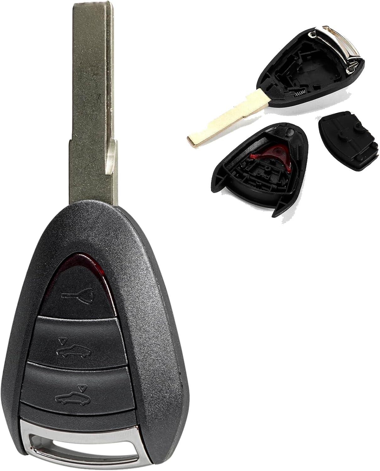 3 Buttons Car Remote Control Key Fob Case For Porsche Boxster 911 997 ...