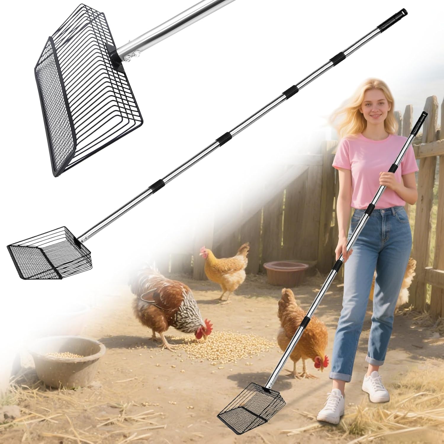 Amazon.com: Heavy Duty Chicken Coop Scooper & Poop Scoop - Wide ...