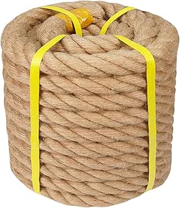 Natural Hemp Rope - 1.5 Inch × 150 Feet - Heavy Duty Jute Twisted ...