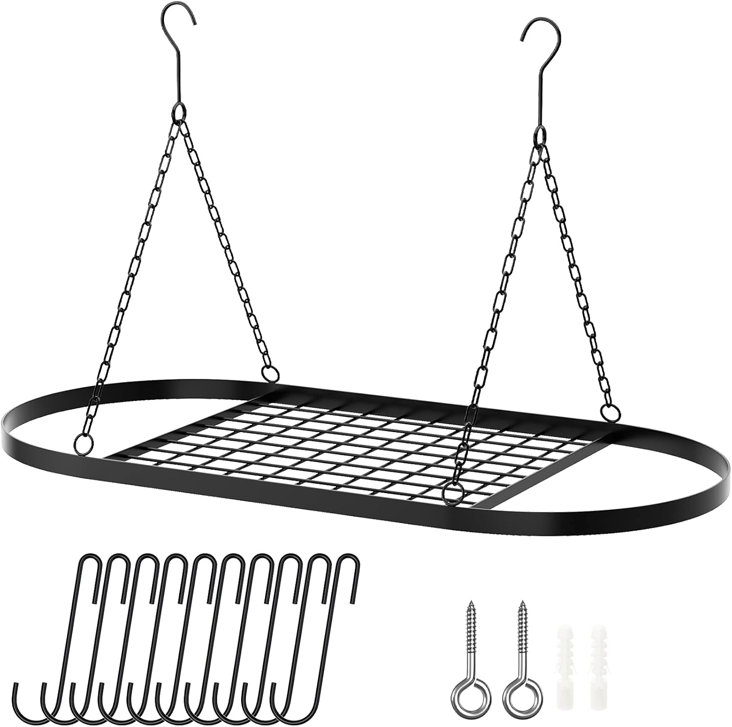 Amazon.com: X Home 32-Inch Hanging Pot Racks for Kitchen Ceiling with ...