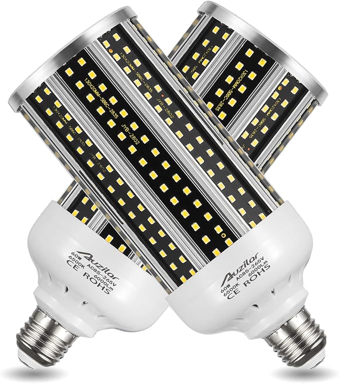 2-Pack（500W Equivalent）LED Corn Light Bulb 6000 Lumen 6500K 60W Large ...