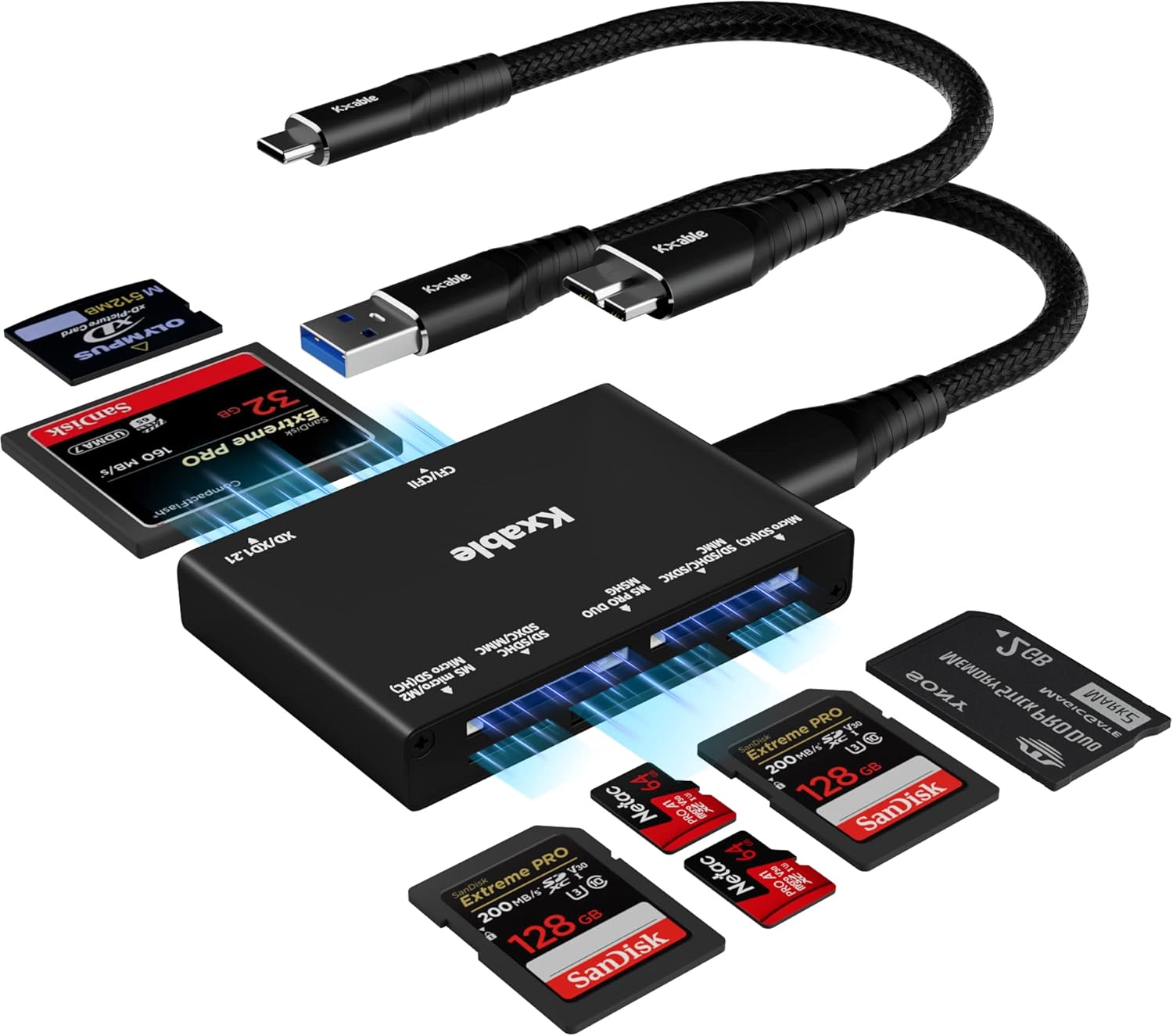 Amazon.com: Lector de tarjetas SD 7 en 1, Kxable USB 3.0 lector de tarjetas de memoria/escritor ...