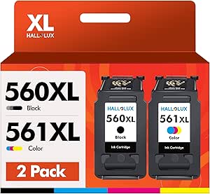 HALLOLUX PG-560XL CL-561XL Multipack Ink Cartridges Use for Canon 560XL ...