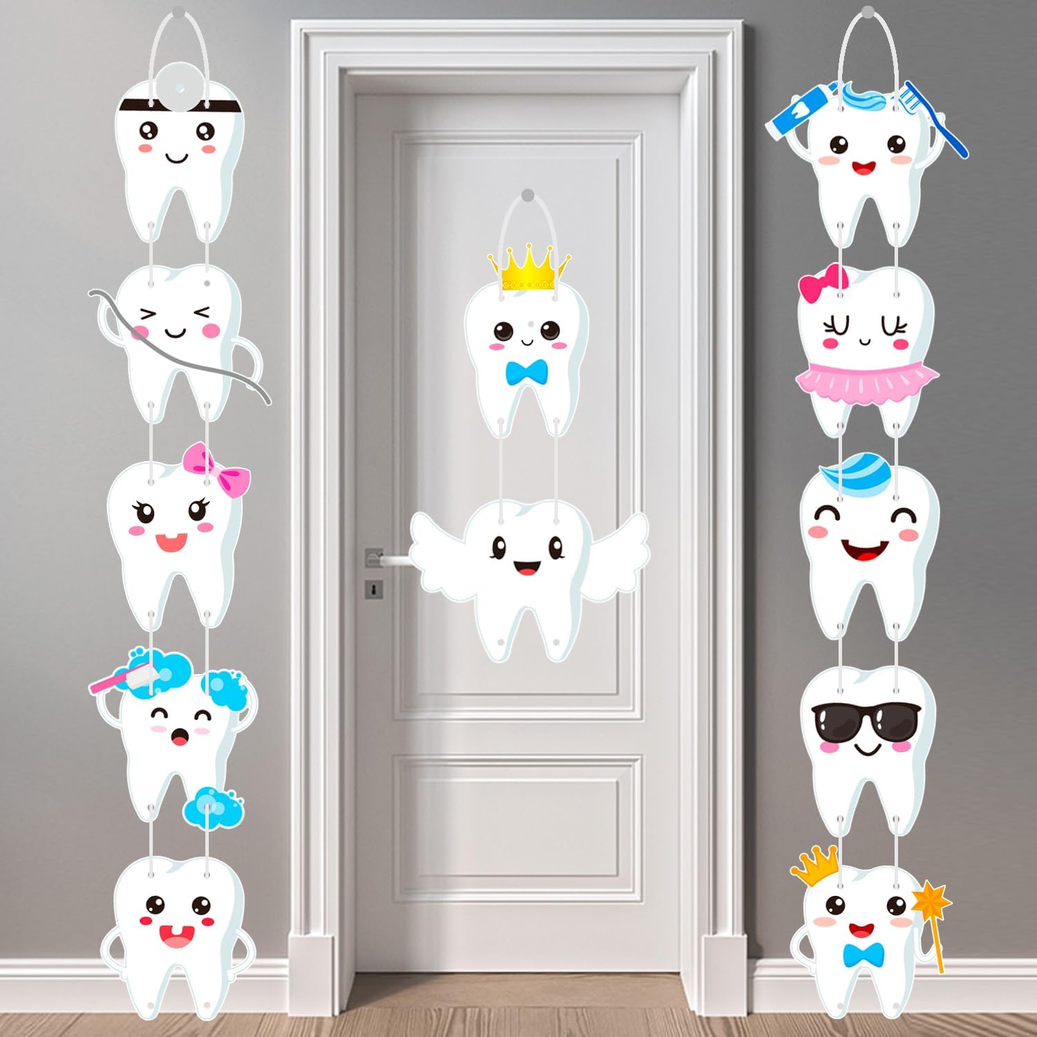Amazon.com: CANDY CHEF Tooth Party Banners - Dental Party Decorations ...