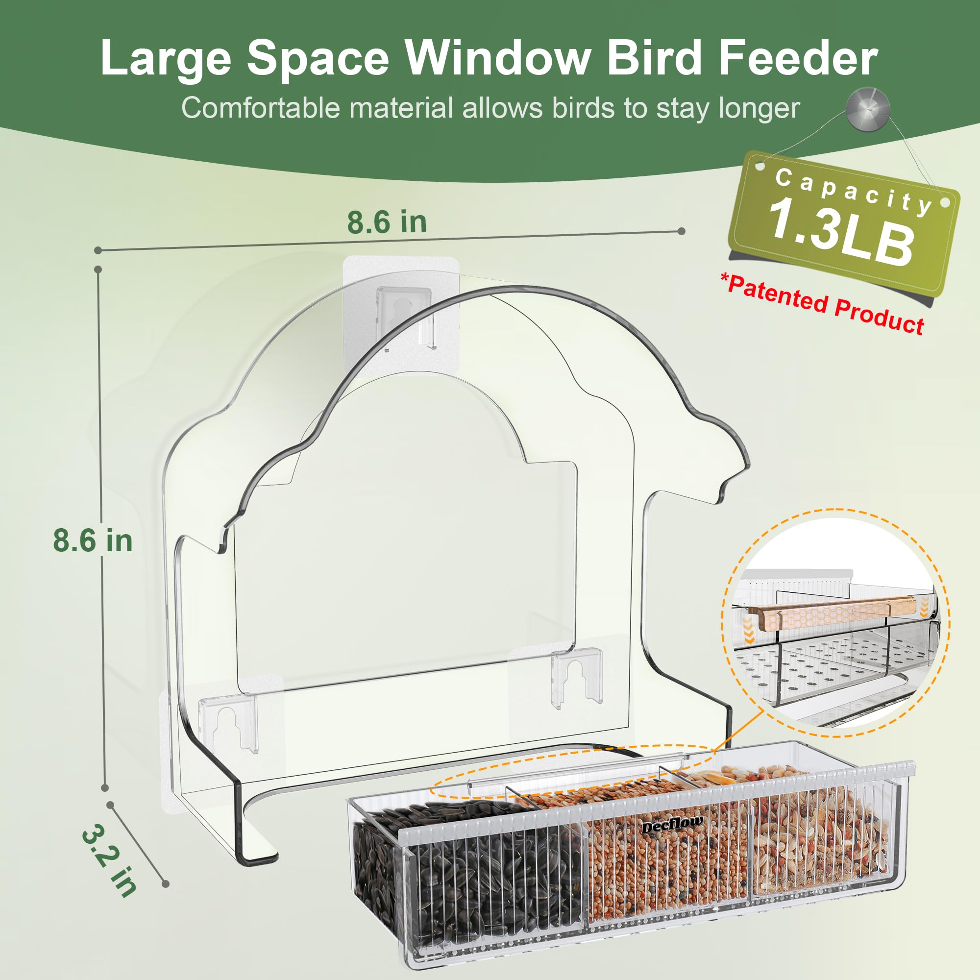 Snapklik.com : Clear Acrylic Bird Feeder For Window Viewing