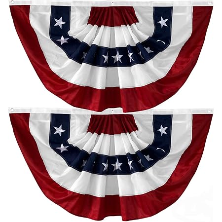Amazon.com: Anley USA Pleated Fan Flag, 3x6 Feet American US Bunting ...