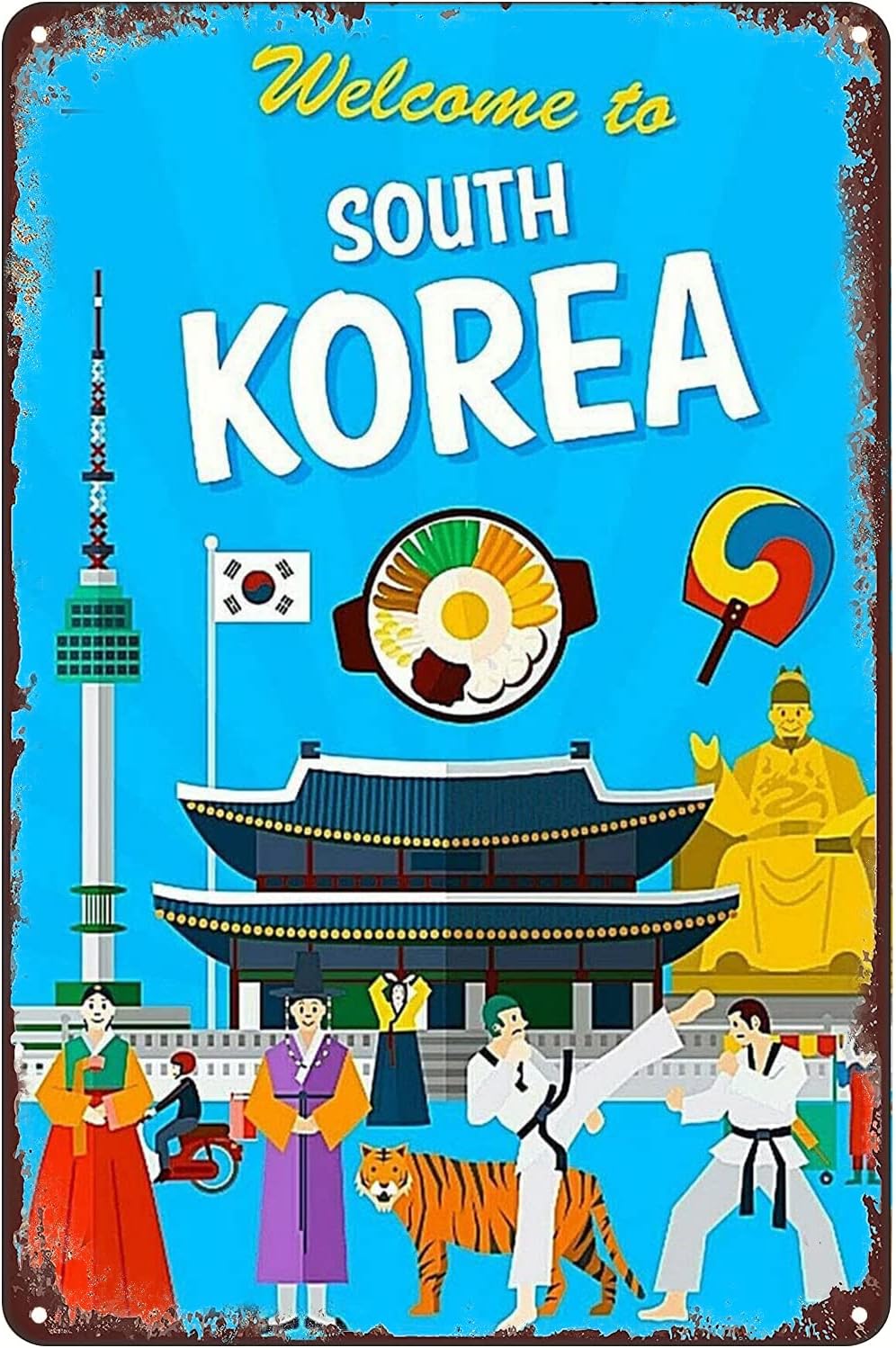 Amazon.com : Vintage Metal Signs South Korea Food Poster Korean Seoul ...