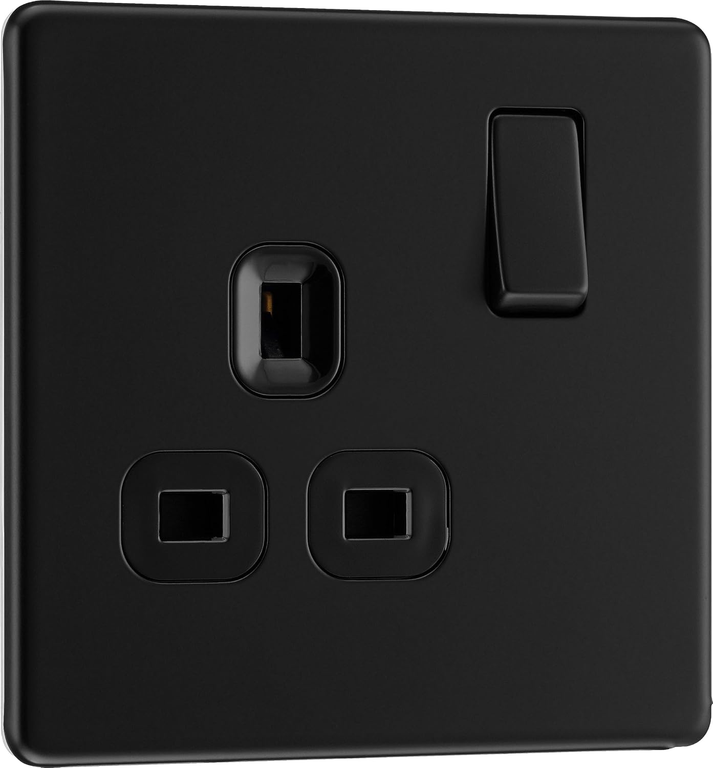 BG Electrical Single Switched Power Plug Wall Socket, Screwless Front ...