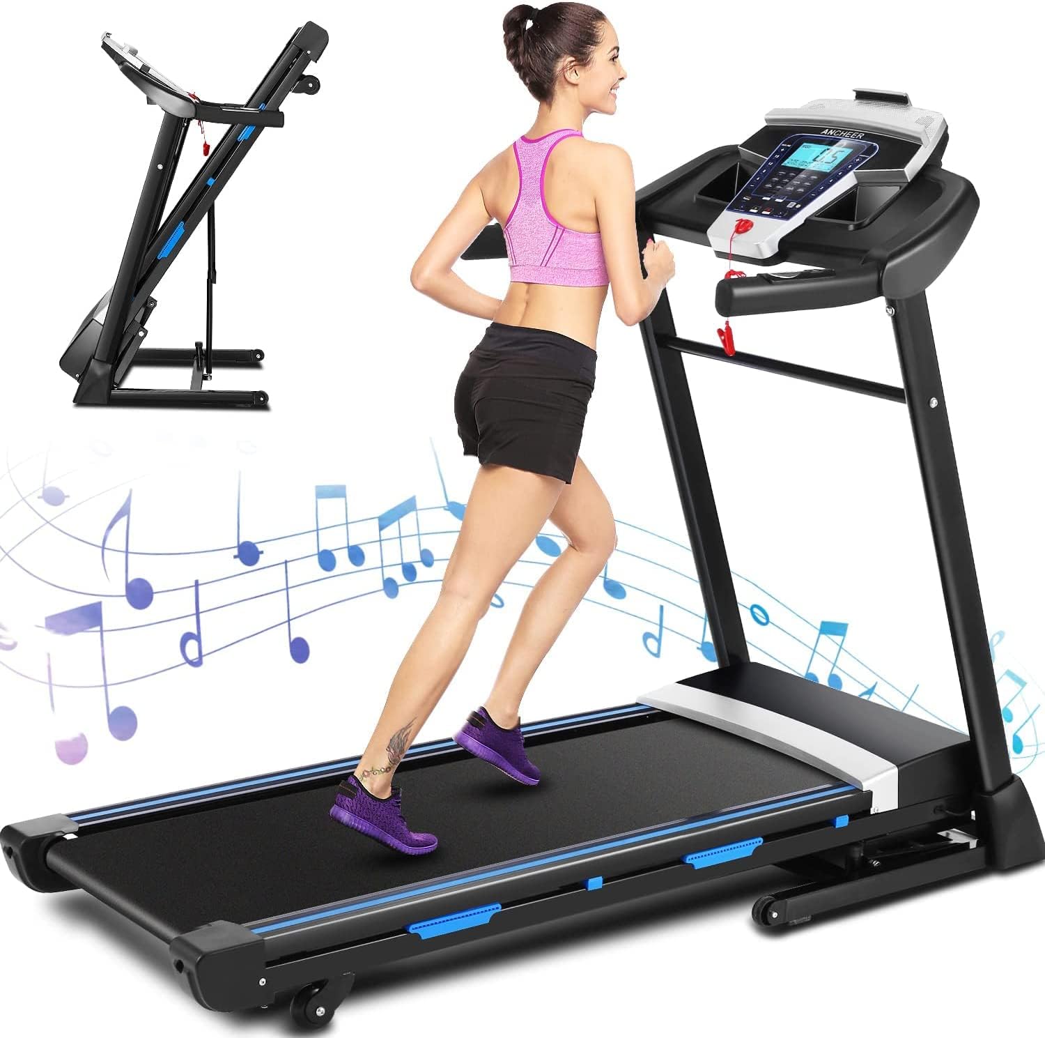 Amazon.com : ANCHEER Treadmill with Incline,Folding Treadmill for Home ...