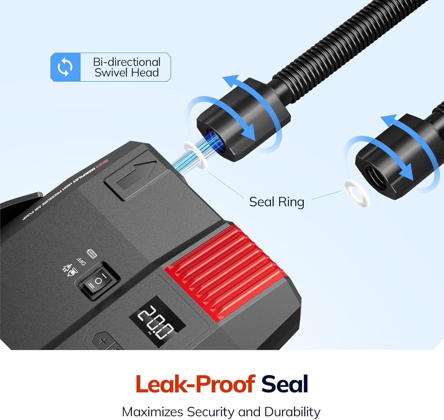 Morpilot 20PSI SUP Pump Rechargeable - Cordless Inflator & Deflator ...