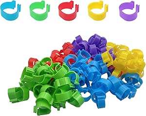 Amazon.com : 200Pcs 16mm Chicken Identification Leg Bands Rings, 5 ...
