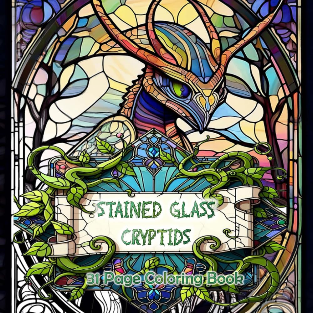 Amazon.com: Stained Glass Cryptids - Adult Coloring Book: Unknown and ...