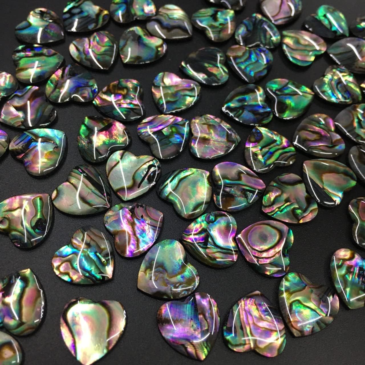 Amazon.com: 30PCS Heart Abalone Shell Cabochons Natural Abalone Flat ...