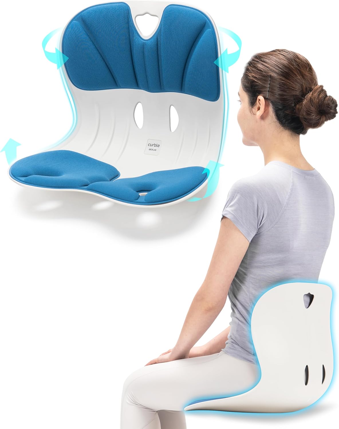Amazon.com: Curble [Wider] Ergonomic Lower Back Chair Support, Lumbar ...