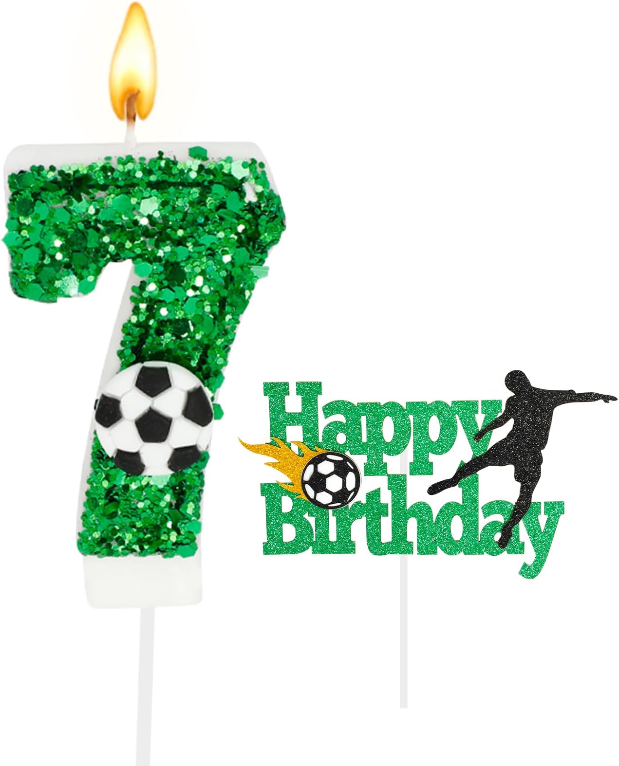Amazon.com: Photect 11 Pcs Soccer Birthday Candles Number 5-9 Candle ...