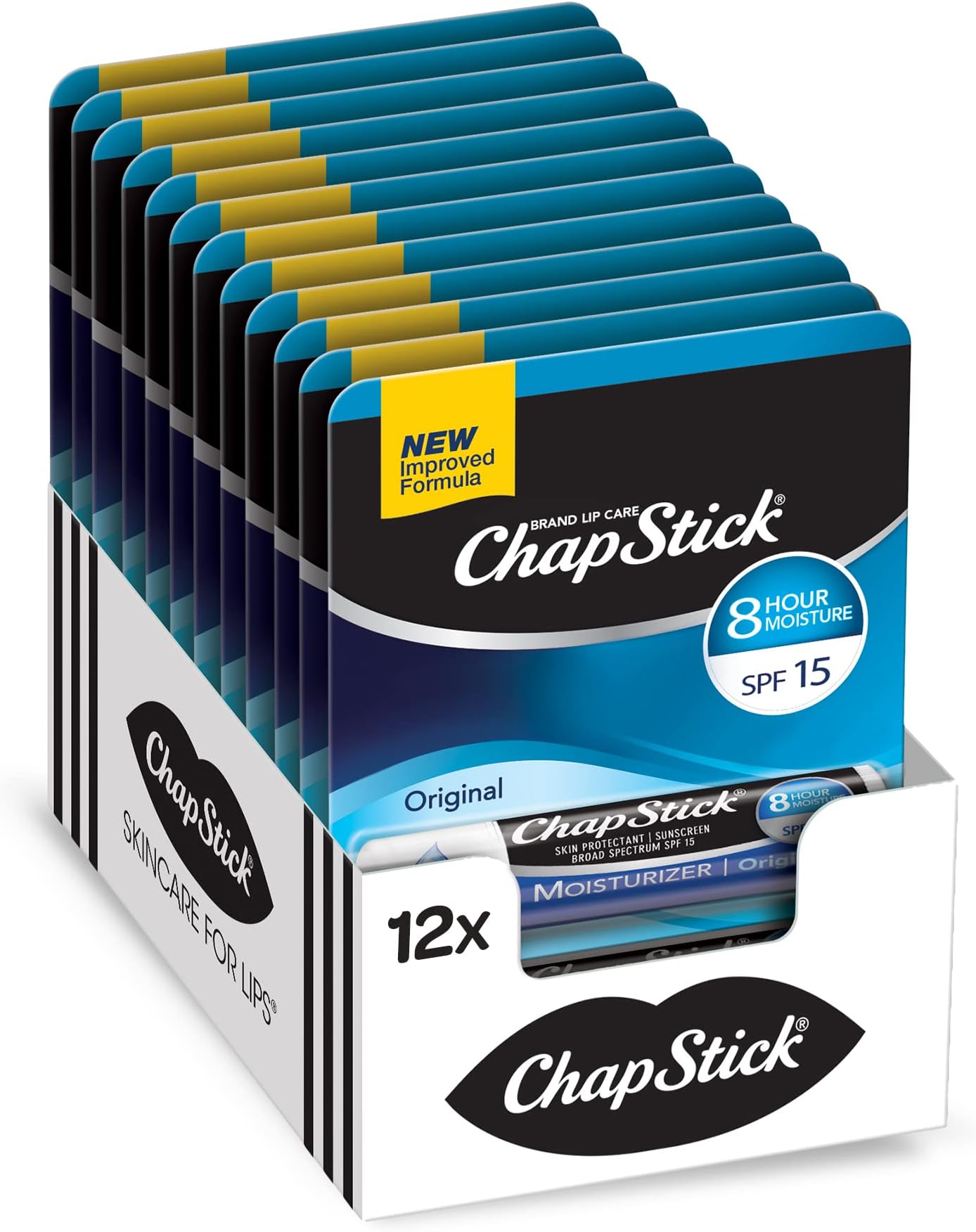 Amazon.com: ChapStick Moisturizer Original Lip Balm Tubes, SPF 15 and ...