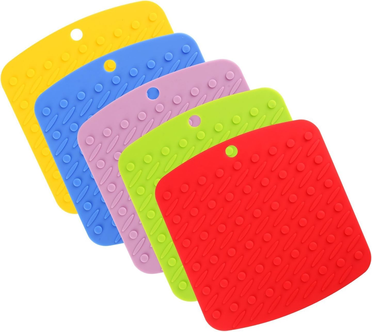 Amazon.com: Set of 5 Insulation Mat Silicone Pot Holders, Trivet Mat ...