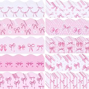 Amazon.com: Fuutreo 138 ft Pink Bow Bulletin Board Borders Coquette ...