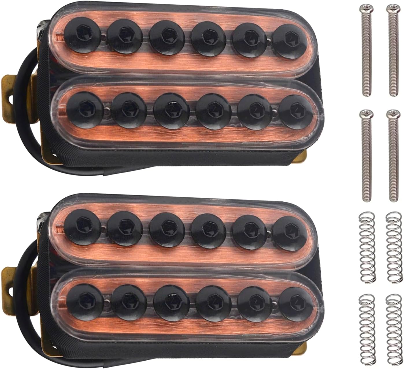 Amazon.com: SAPHUE Adjustable Metal Double Coil Electric Guitar Pickups ...
