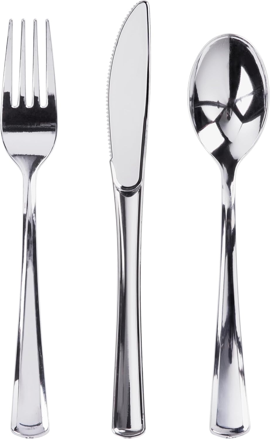 Prestee 600 Plastic Silverware Set, Silver Plastic Utensils, Disposable ...