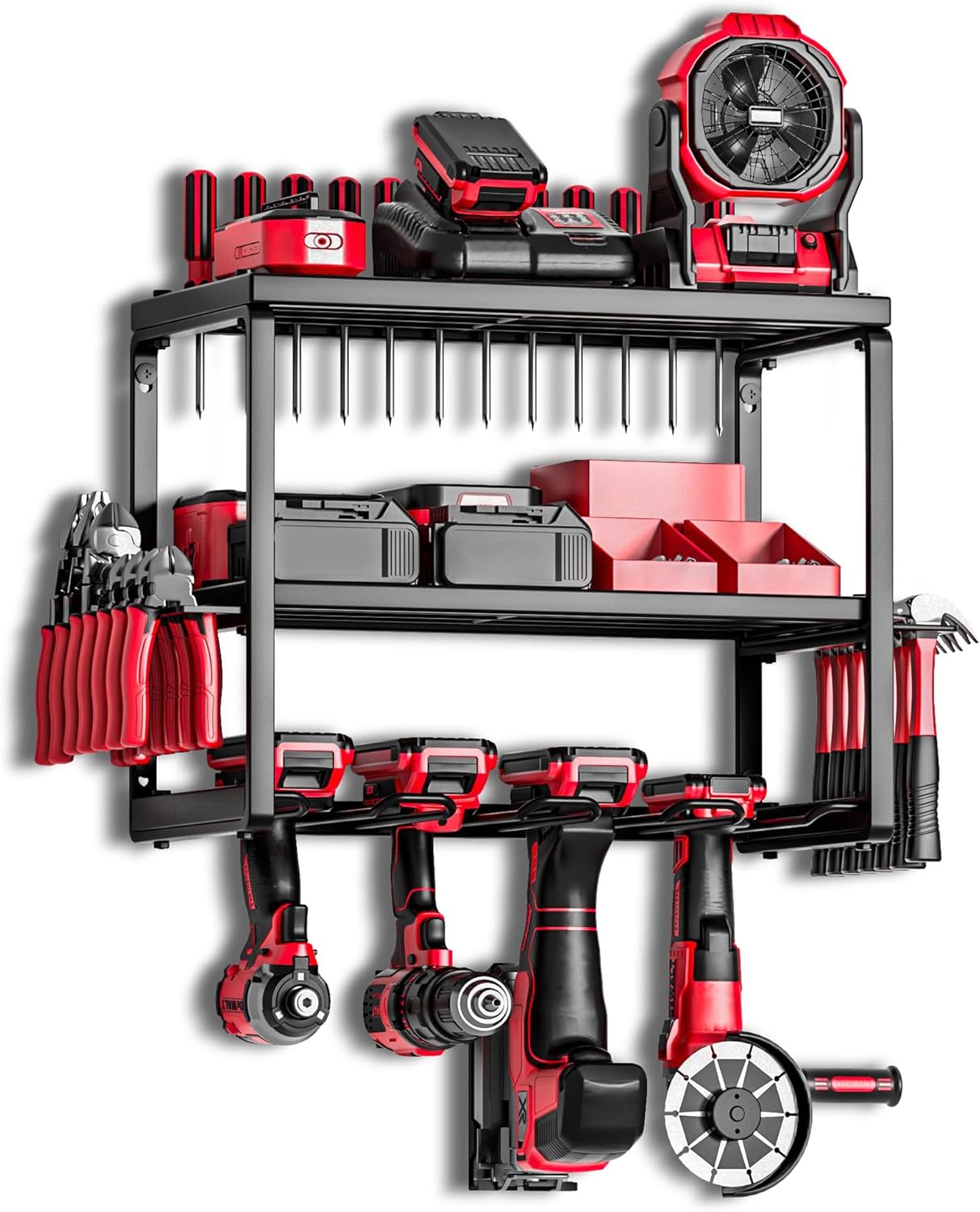 Amazon.com: Amoowis Garage Shelving with 4 Drill Holder, Power Tool ...