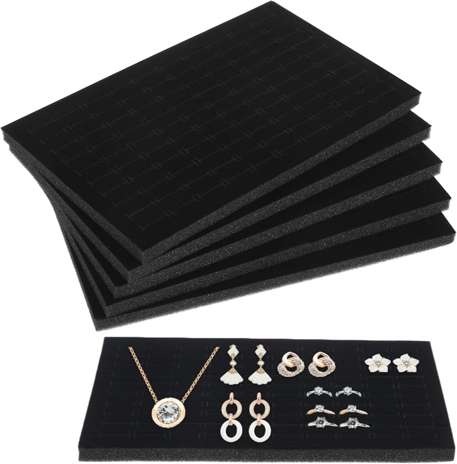 Amazon.com: DOITOOL 5PCS Black Foam Ring Inserts, Jewelry Organizer ...