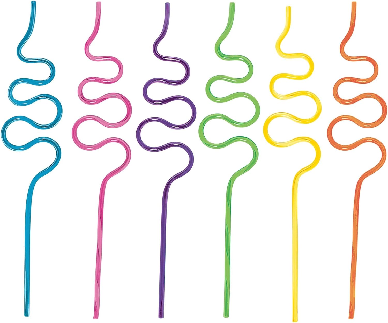Amazon.com: Silly Plastic Straw Mega Pack - 7.5" | Assorted Color ...