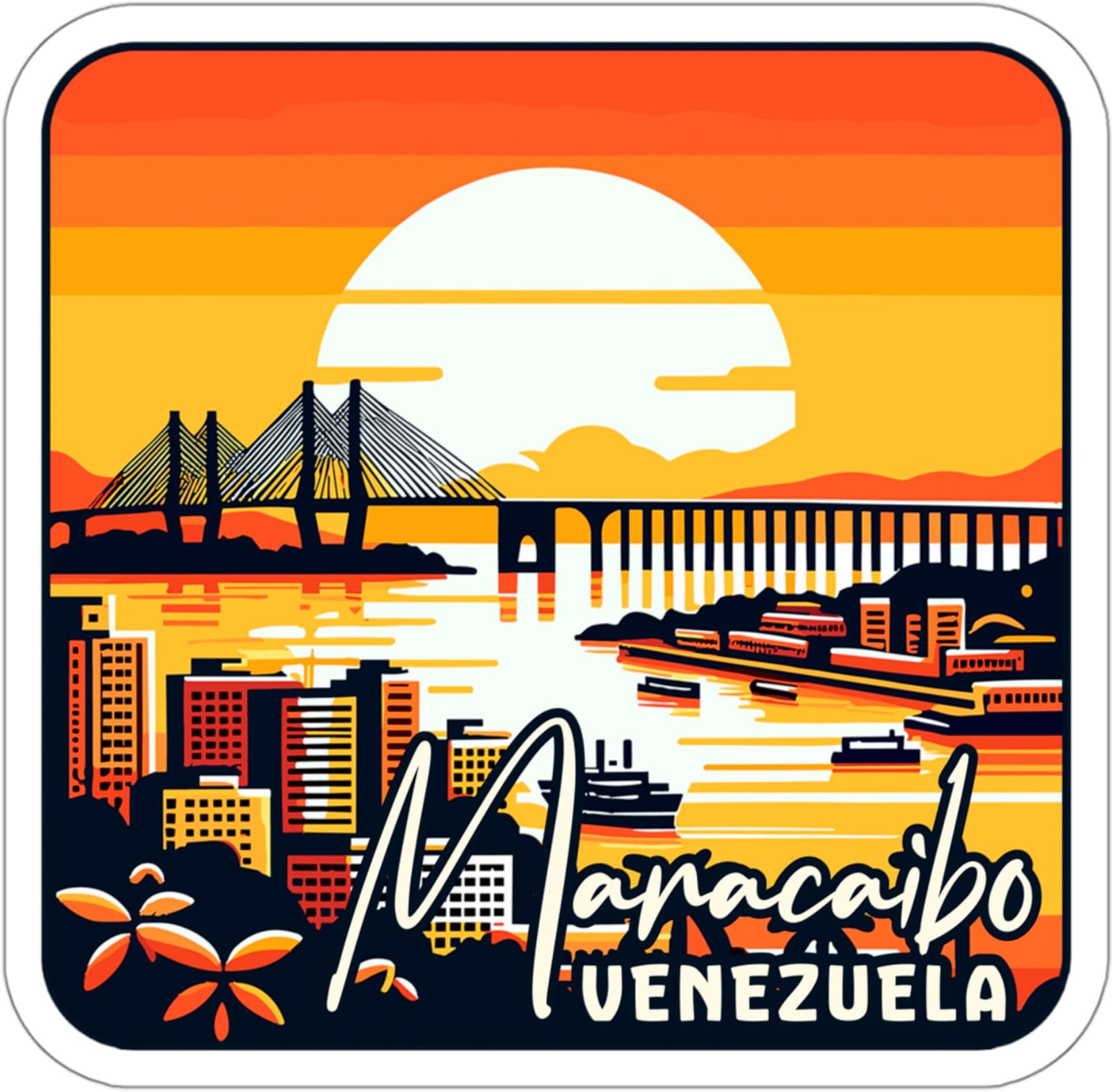Amazon.com: No Thorns Media Maracaibo Venezuela Sticker Travel Outdoors Decal Vinyl Small ...