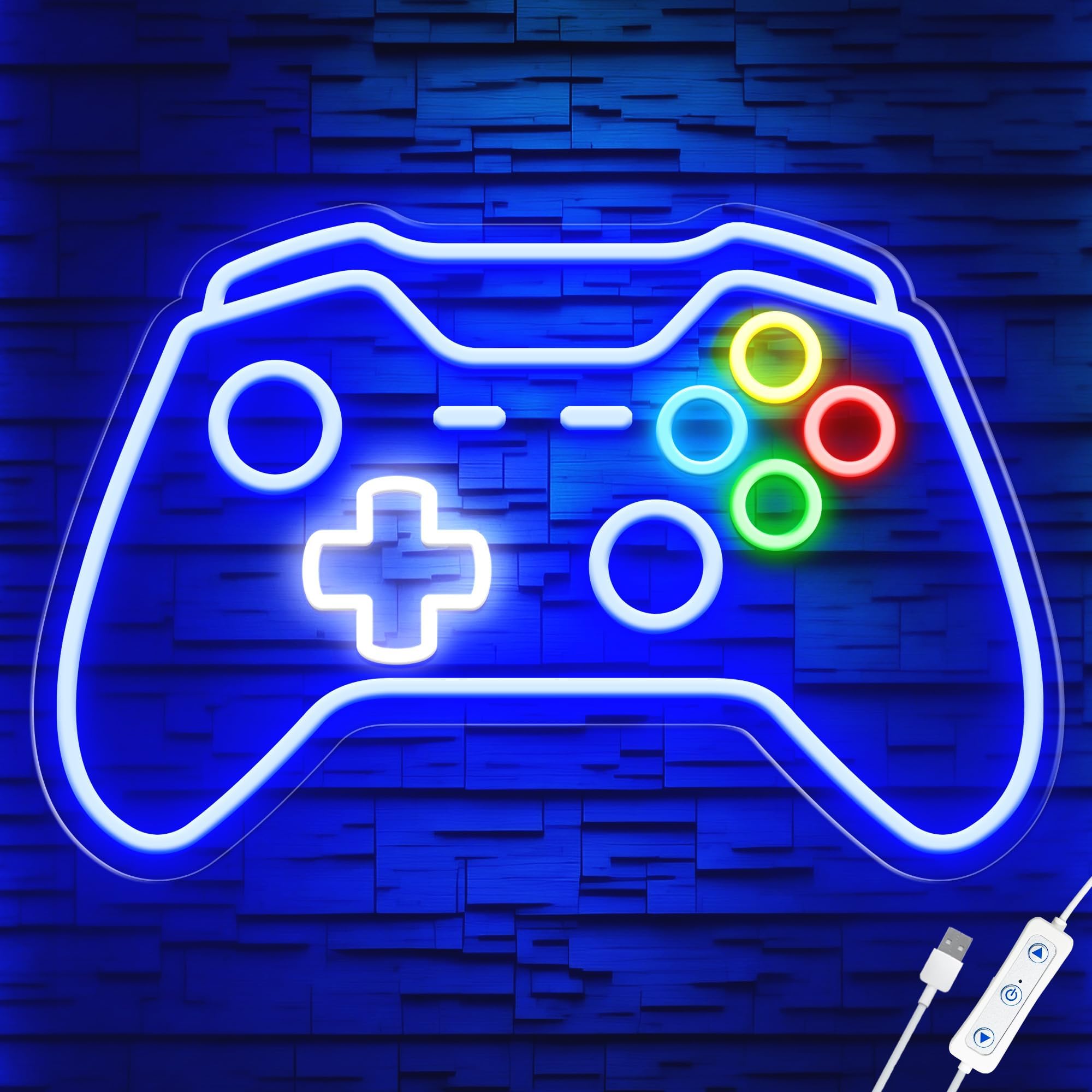 Gamer Neon Sign, LED Game Controller Gamepad Gaming Neon Light Sign for ...